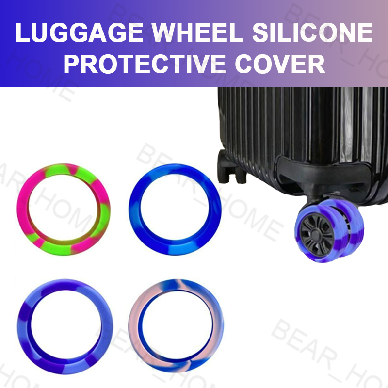 8PCS Rainbow Silicone Luggage Wheels Cover Protector Trolley/Luggage ...