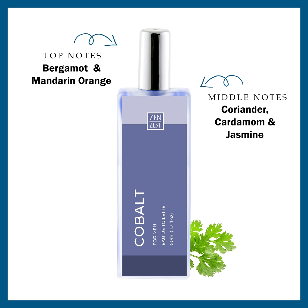 COBALT 50ml Long lasting Citrus Fragrance Zen Zest Oil Based Eau De ...