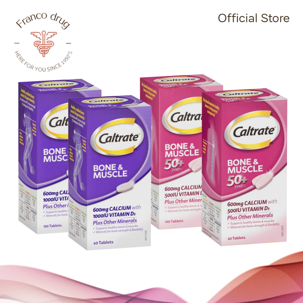 Caltrate 1000iu Bone And Muscle Regular and 50+ - 100's and 60's ...