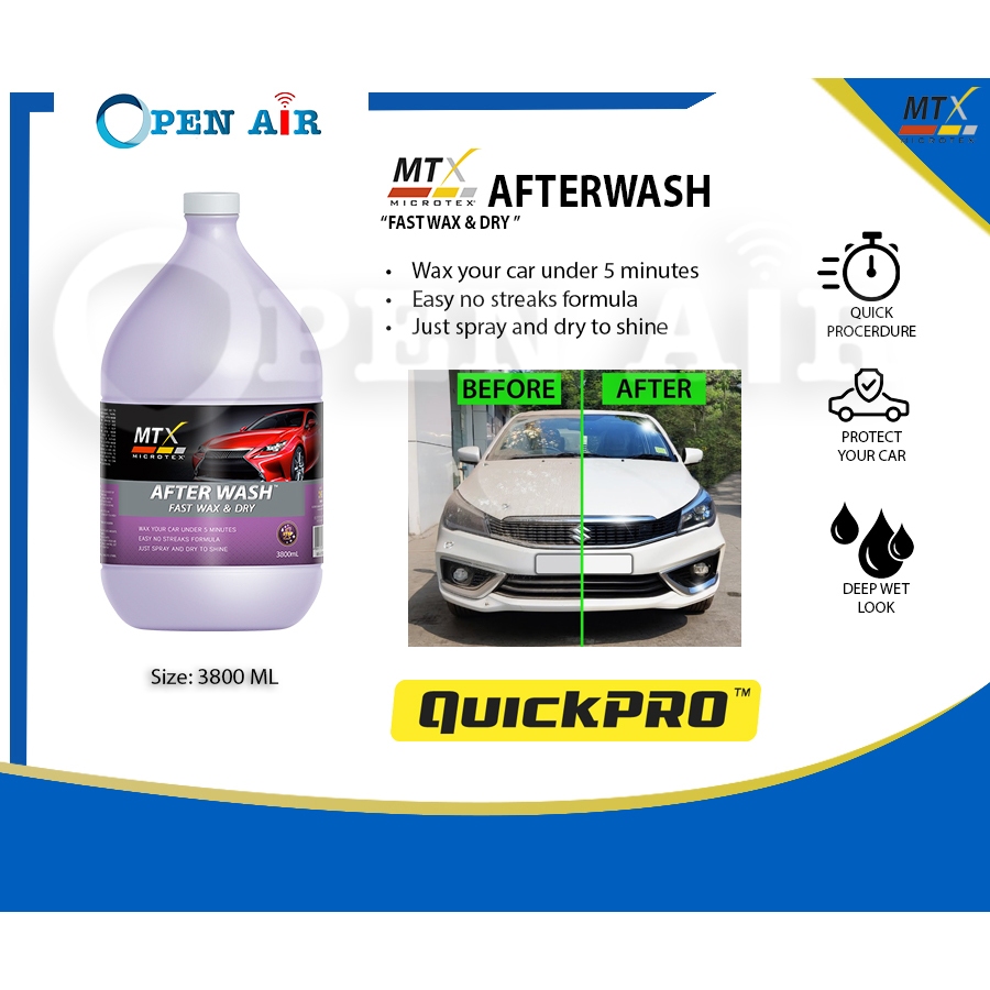 Microtex After Wash (3800ml) -Fast Wax & Dry "Wax your car under 5 ...