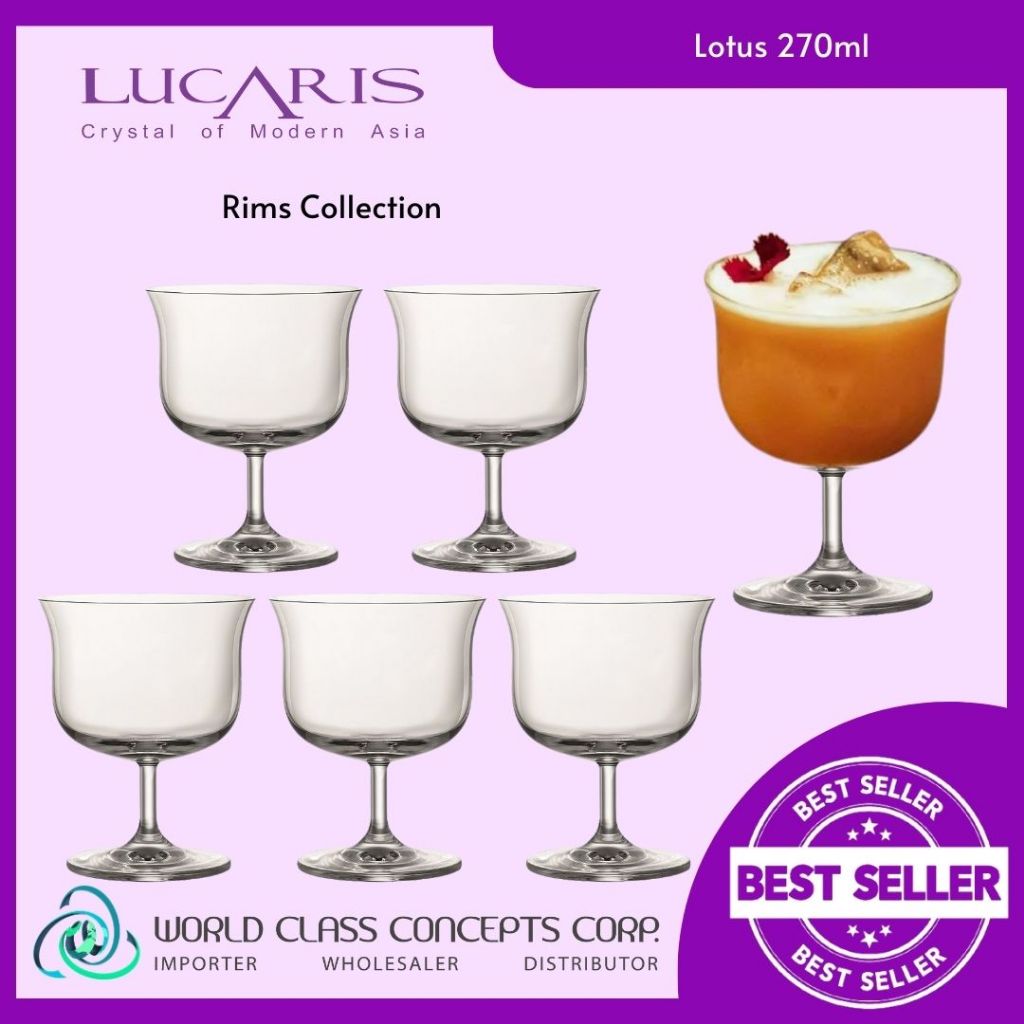 Lucaris Rims Lotus Drinking Glass 9 1/4 Oz. / 270 mL (Set Of 6) | Shopee Philippines