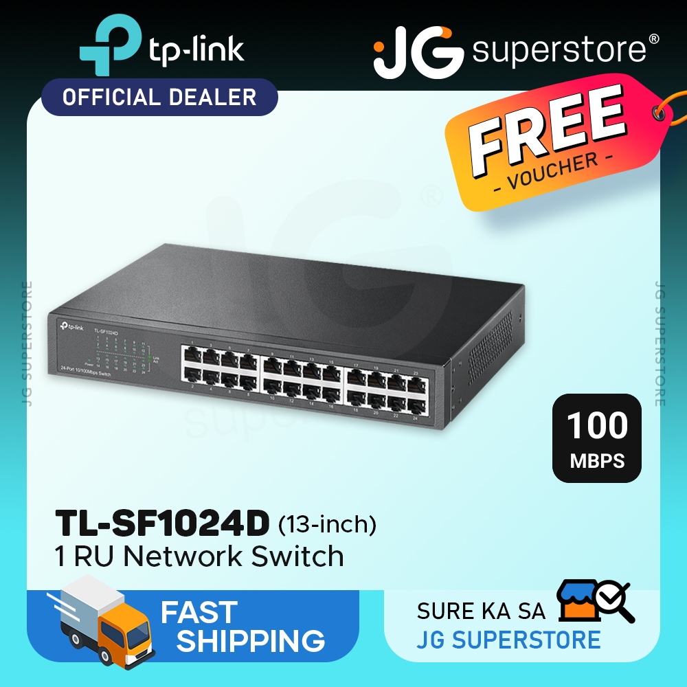 TP-Link TL-SF1024D 24-port 10/100Mbps Desktop / Rackmount Switch RJ45 ...