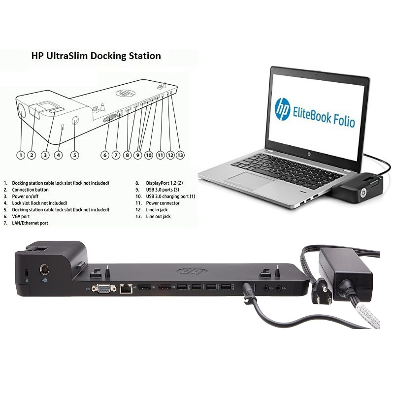 HP 2013 UltraSlim Docking Station Compatible with EliteBook | Shopee ...