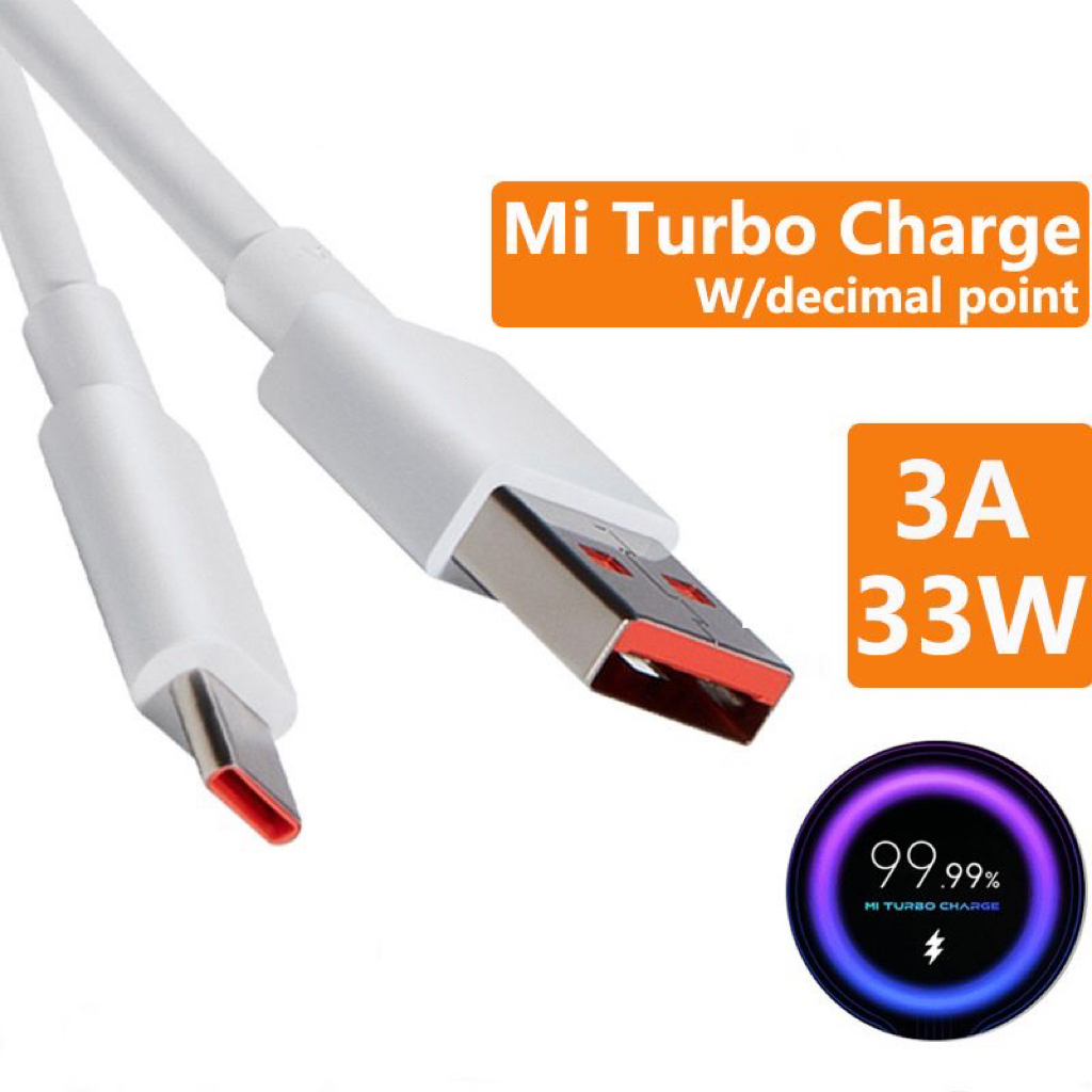 2M For Xiaomi USB Type C Charger Turbo Charge Cable 3A 33W Cord for Mi ...