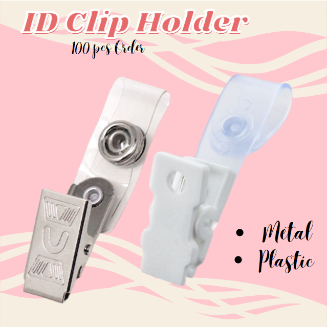 Badge ID Clip Holder for ID'S (100 pcs per order) Metal / Plastic ...
