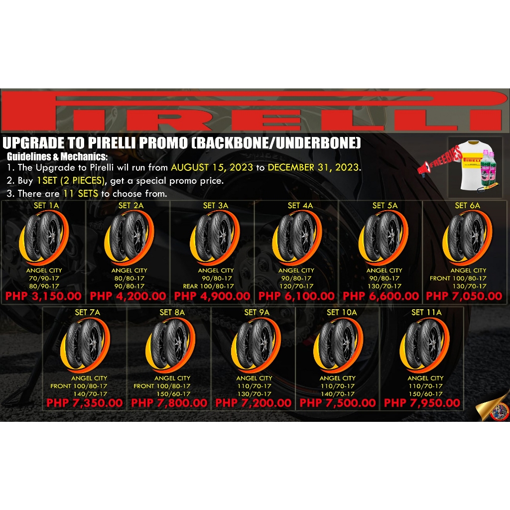 PIRELLI TUBLESS TIRE ANGEL CT UPGRADE PROMO VERSION 2.0 UNDERBONE ...