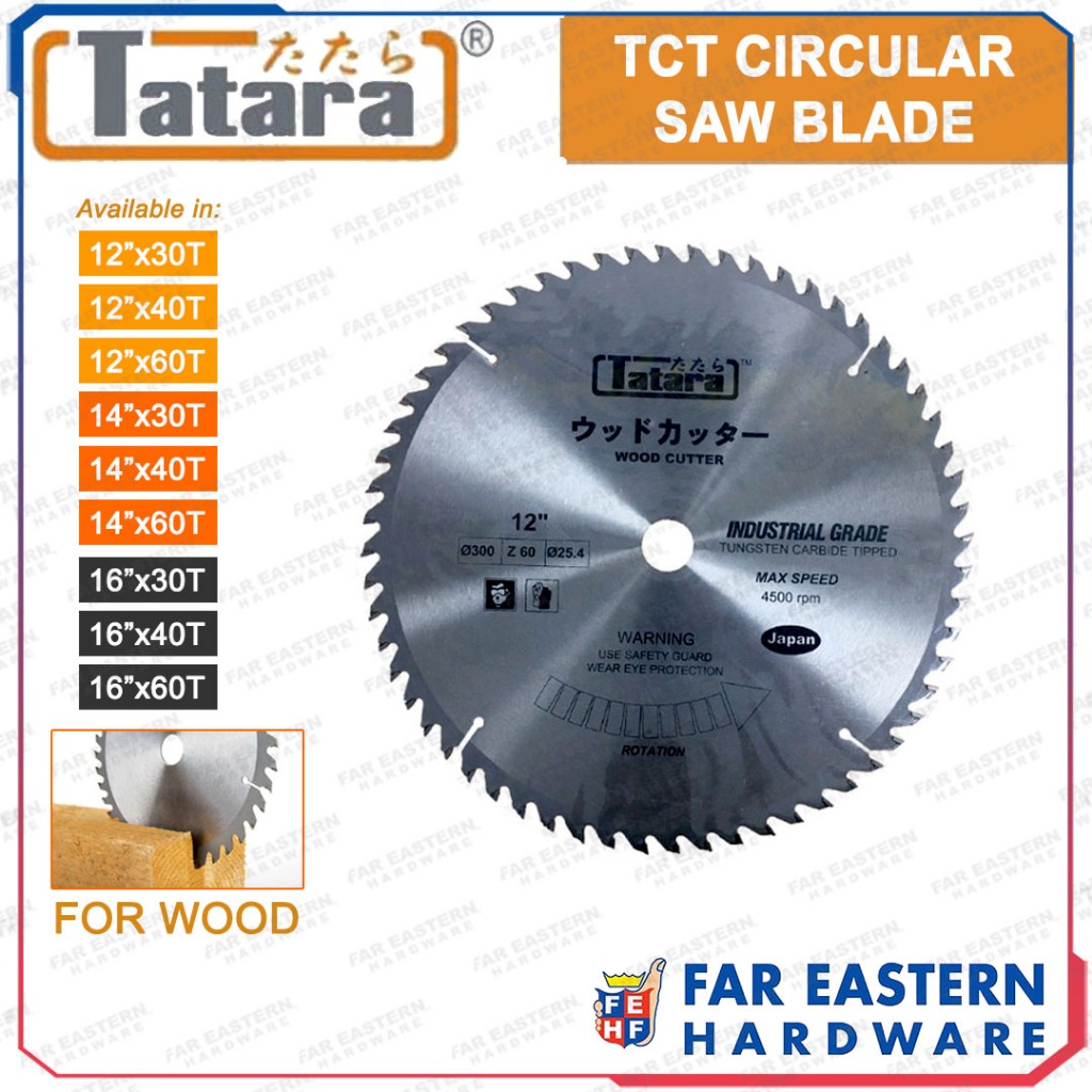 TATARA TCT Carbide Circular Saw Blade for Wood 12" | 14" | 16" 30T | 40T | 60T | Shopee Philippines