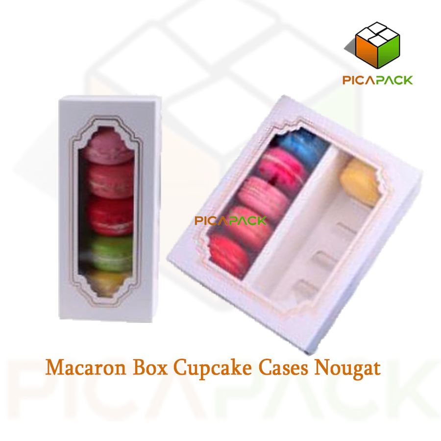 1pc Macaron Box Cupcake Cases Nougat / Macaroon Gift Packaging Mini ...