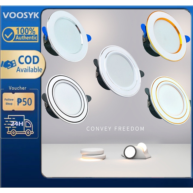 3 Color LED Downlight Recessed Pin Lights Panel Ceiling Light | Shopee ...