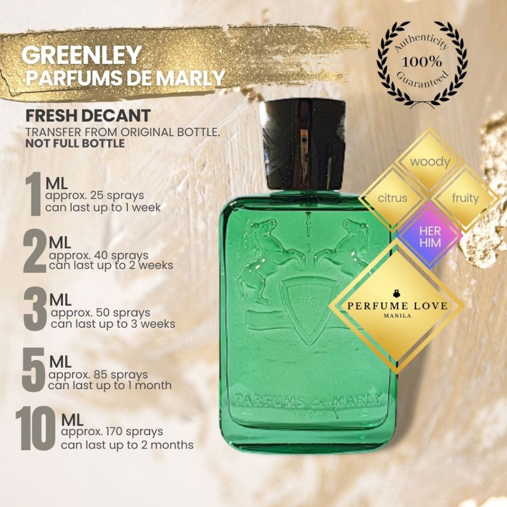 PERFUME DECANT Greenley woody, citrus, fruity notes | Shopee Philippines