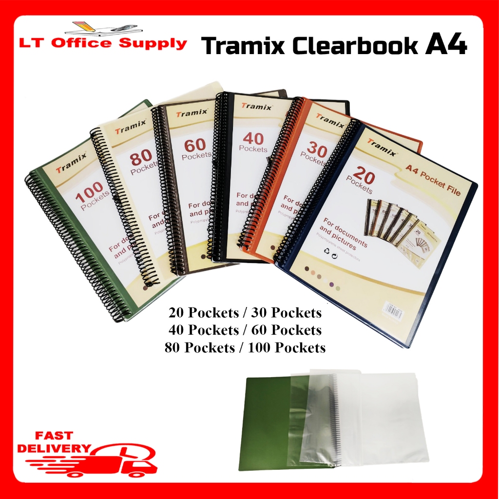 Tramix Refillable Clearbook A4 size for documents file and pictures ...
