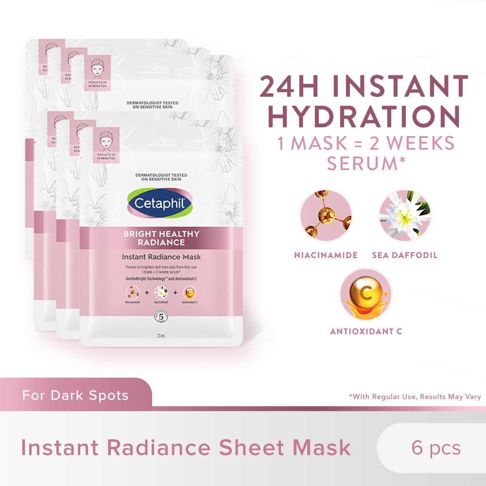 Cetaphil Bright Healthy Radiance Instant Radiance Sheet Mask 23mlx6 ...
