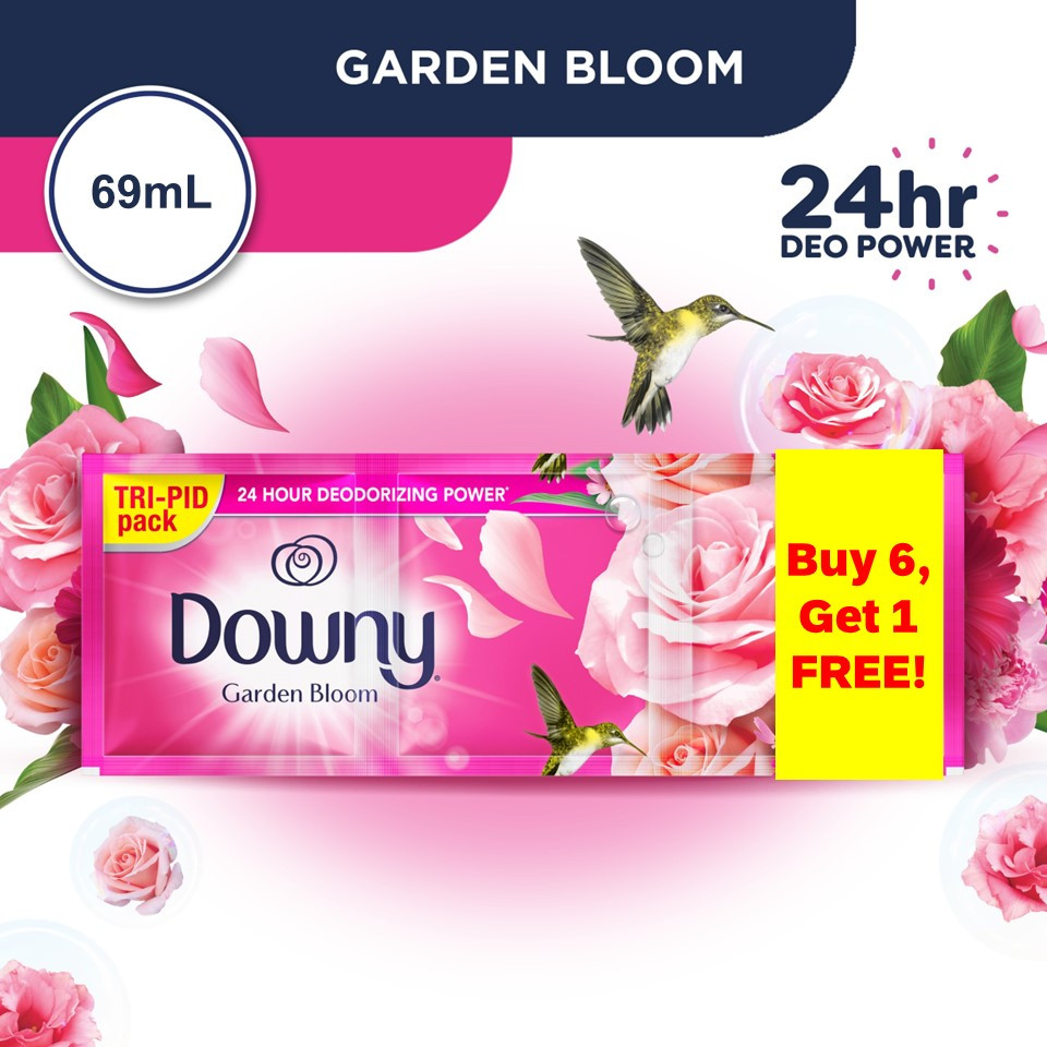 Downy Fabric Softener Garden Bloom 3pid 69ml 6pcs+1 | Shopee Philippines