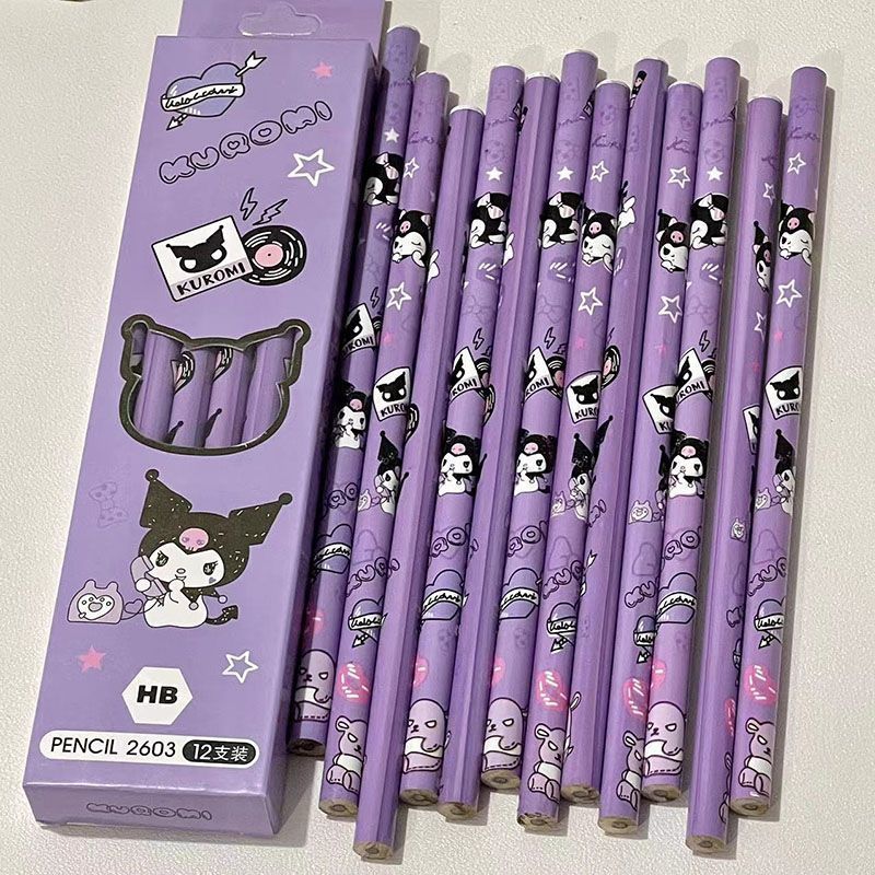 12Pcs/Set Sanrio Pencils Set Cinnamoroll My Melody Kuromi Cute Pencil ...