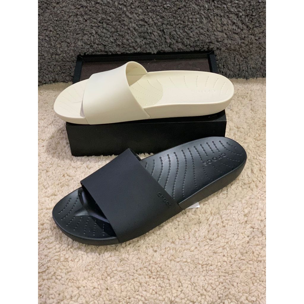 CROCS Splash Slide in Bone | Black | Shopee Philippines