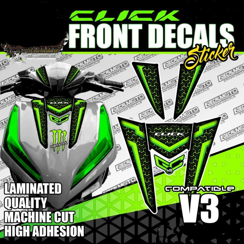 HONDA CLICK V3 V4 FRONT DECAL STICKER | Shopee Philippines