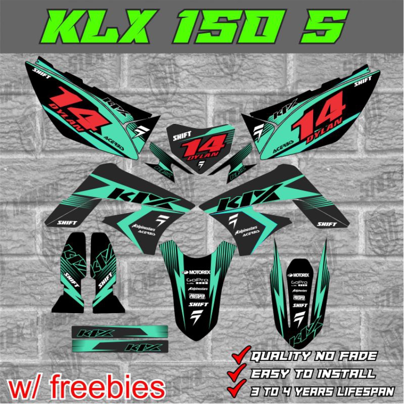 Kawasaki klx 150s decals sticker, laminated | Shopee Philippines