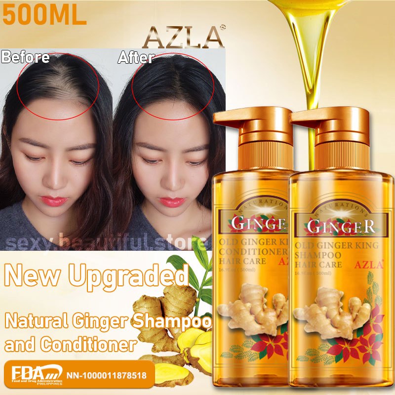 AZLA 500ML Ginger Hair Shampoo Anti-Hair Loss Anti-Dandruff Oil Control Shampoo and Conditioner ...