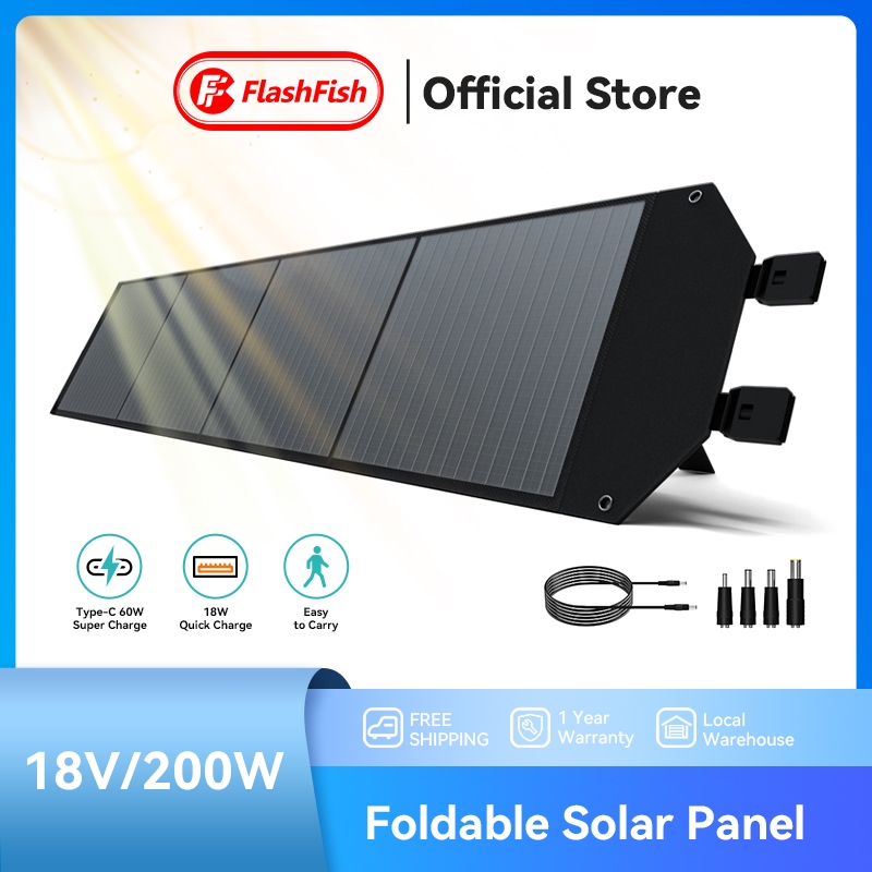 Flashfish 60W 100W 200W Foldable Solar Panel Monocrystalline Silicon ...