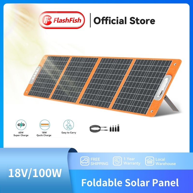 Flashfish 60W 100W 200W Foldable Solar Panel Monocrystalline Silicon ...