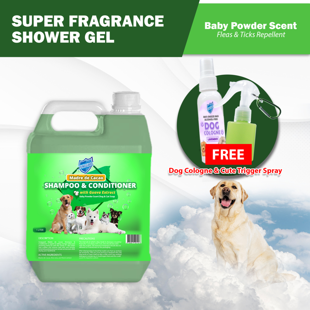Vunguard Dog&Cat Pet Shampoo & Conditioner Jerrycan w FREE Brush, 2MDC ...
