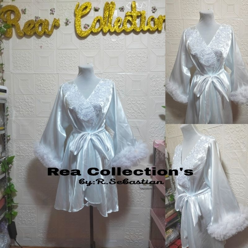 *BRIDAL ROBE /BRIDESMAID SILK SATIN RAFFLES | Shopee Philippines