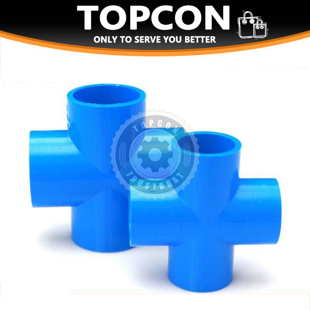 1/2" 3/4'' 1'' PVC Blue Coupling Flat Four-Way Water Pipe Fittings ...