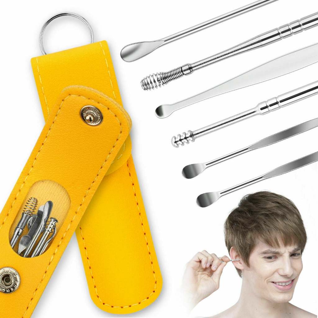 M&A 6 in 1 Ear Cleaner Set Stainless Steel Earpick Sticks Ear Wax ...