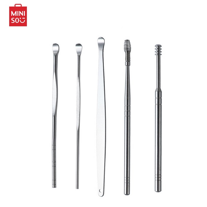 Miniso Professional Ear Picks Set 6 pcs Ear Wax Removal Cleaning Spoon ...
