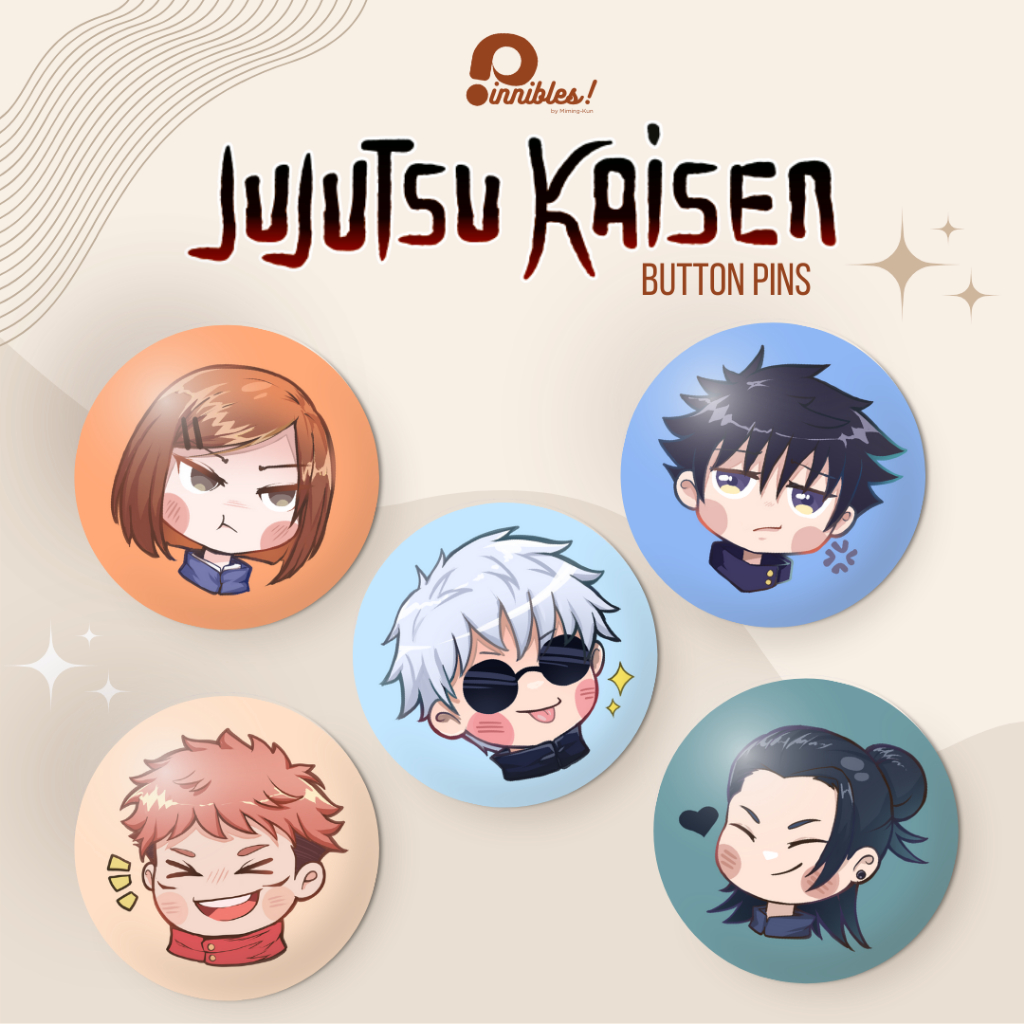 Jujutsu Kaizen Button Pins (Chibi Cute) | Shopee Philippines
