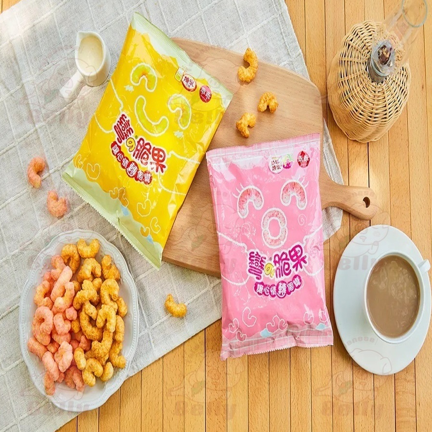 Taiwan Food Kuai Kuai Curly Puff Condensed Milk / Strawberry Milk ...