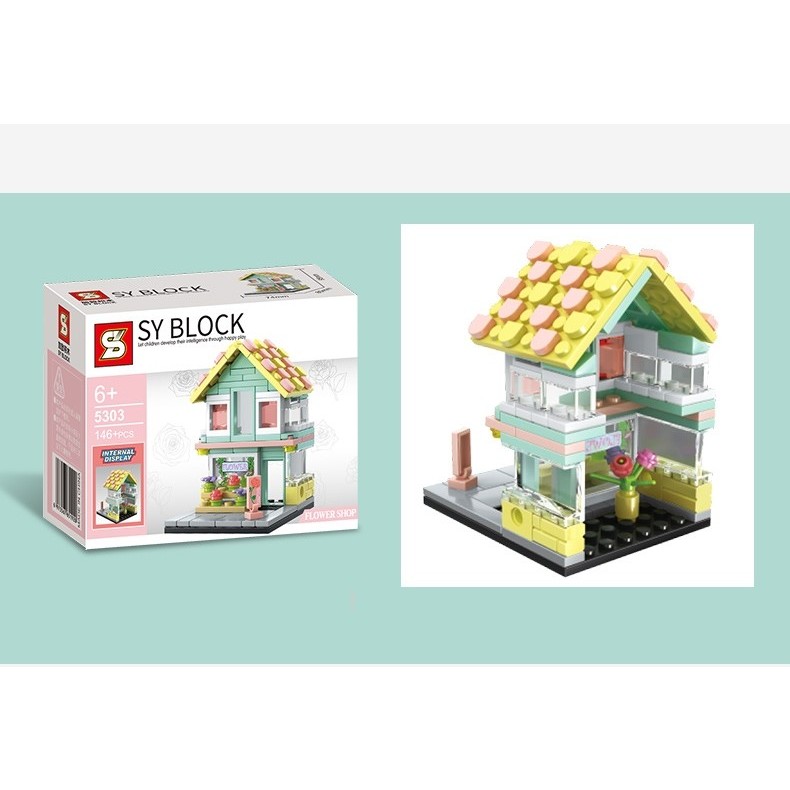 Building Blocks Flower Shop Cloth Cafe Shop Street View Building Blocks ...