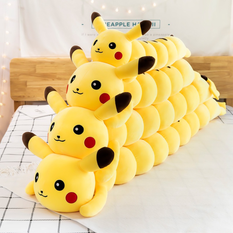 Pikachu long pillow plush toy creative doll girls sleeping big doll ...