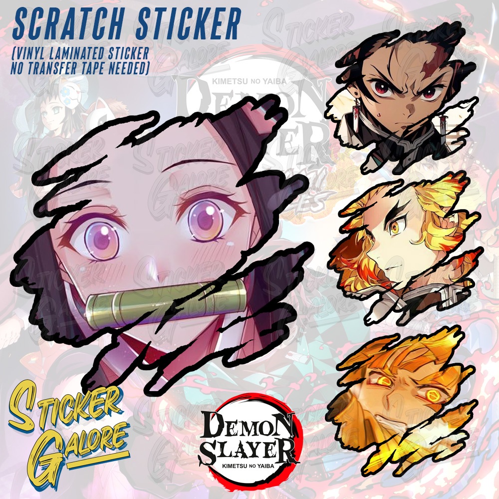 DEMON SLAYER SCRATCH STICKER (Waterproof and scratch proof) | Shopee ...