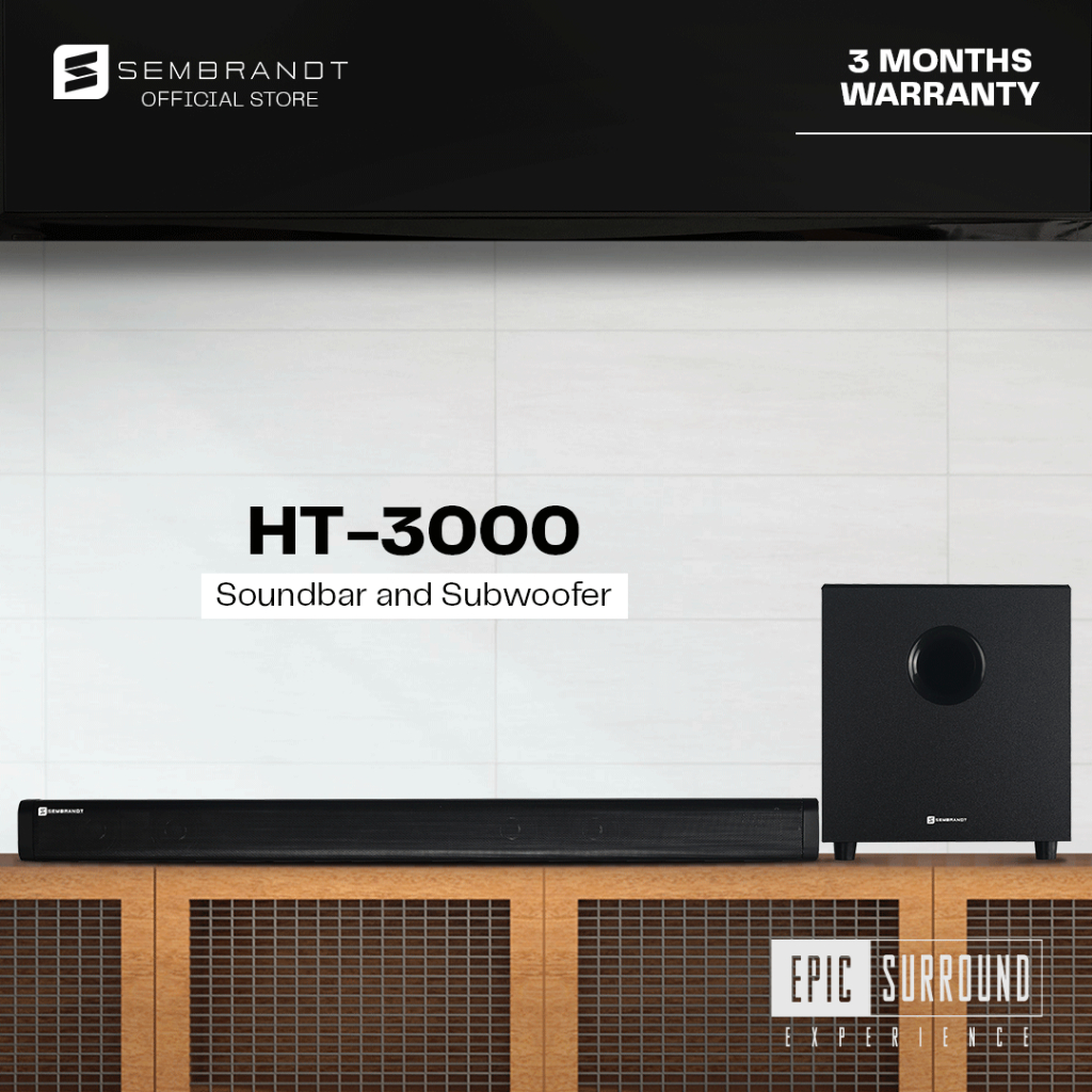 SEMBRANDT HT3000 Soundbar with Subwoofer (Wireless Bluetooth 5.0 TV ...