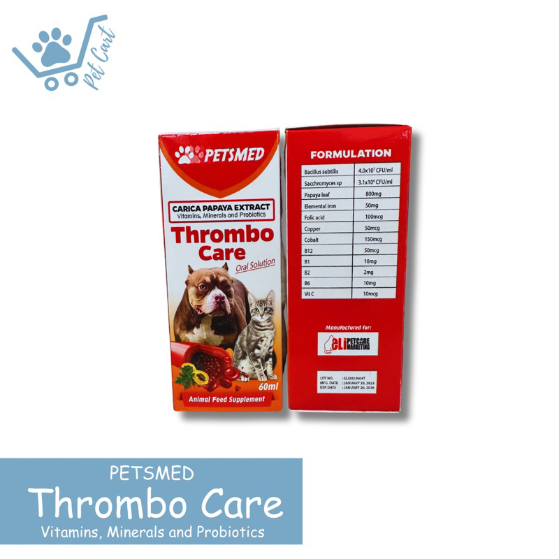 PetsMed Thrombo Care 60ml (Free syringe) | Shopee Philippines
