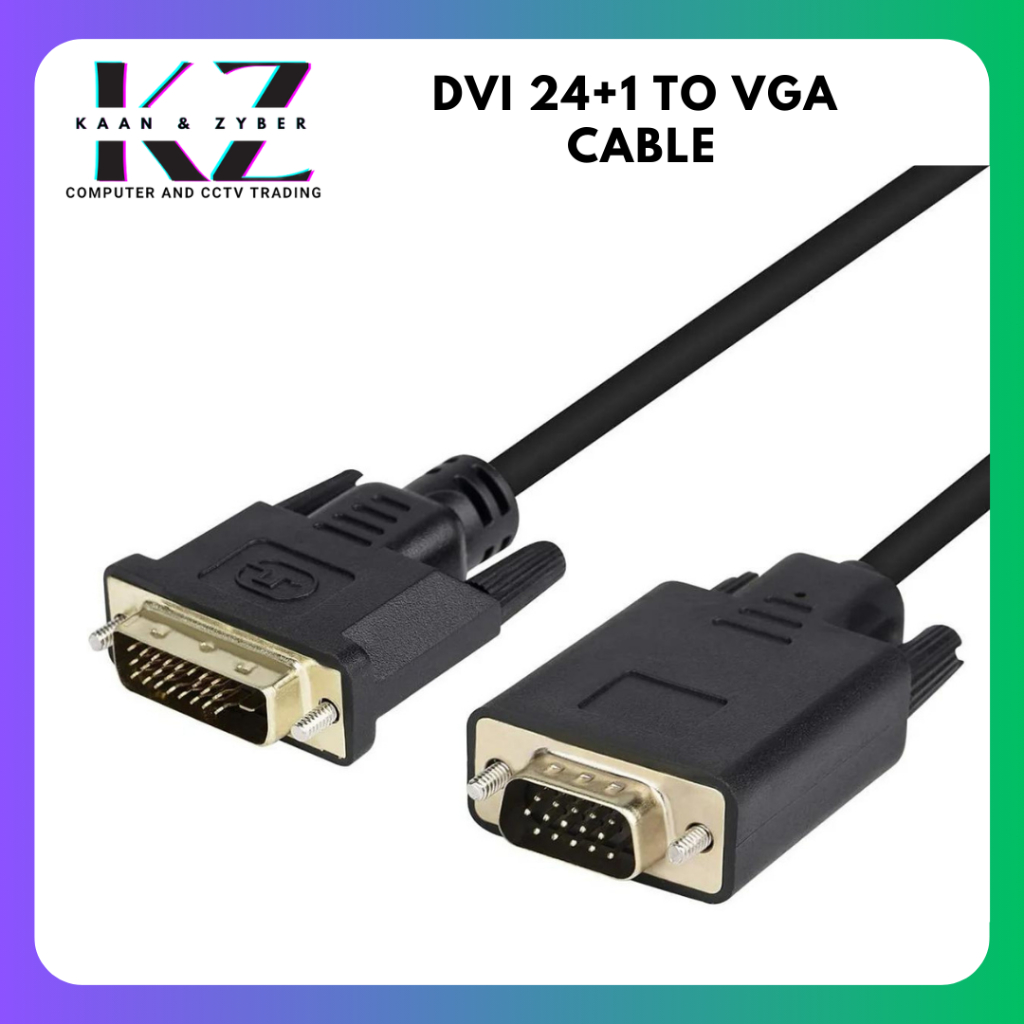 DVI 24+1 TO VGA CABLE 1.5m (dvi input to vga output) | Shopee Philippines