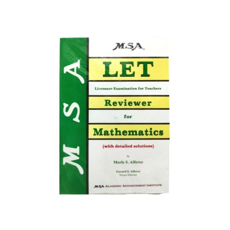 MSA - LET - Reviewer for Mathematics Reviewer for the Licensure ...