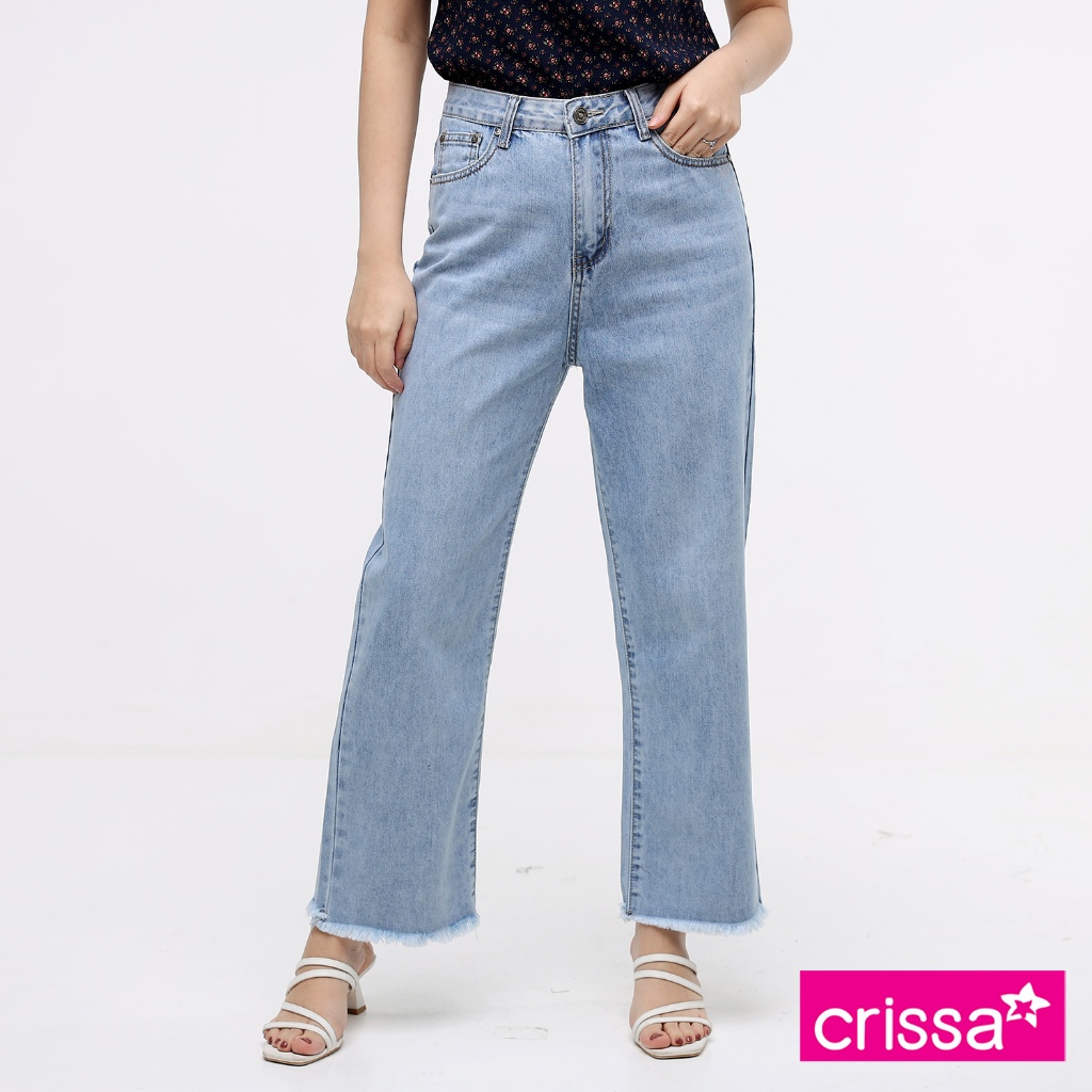 Crissa Denim Long Pants Wide Leg Ladies CSB16-0015 | Shopee Philippines