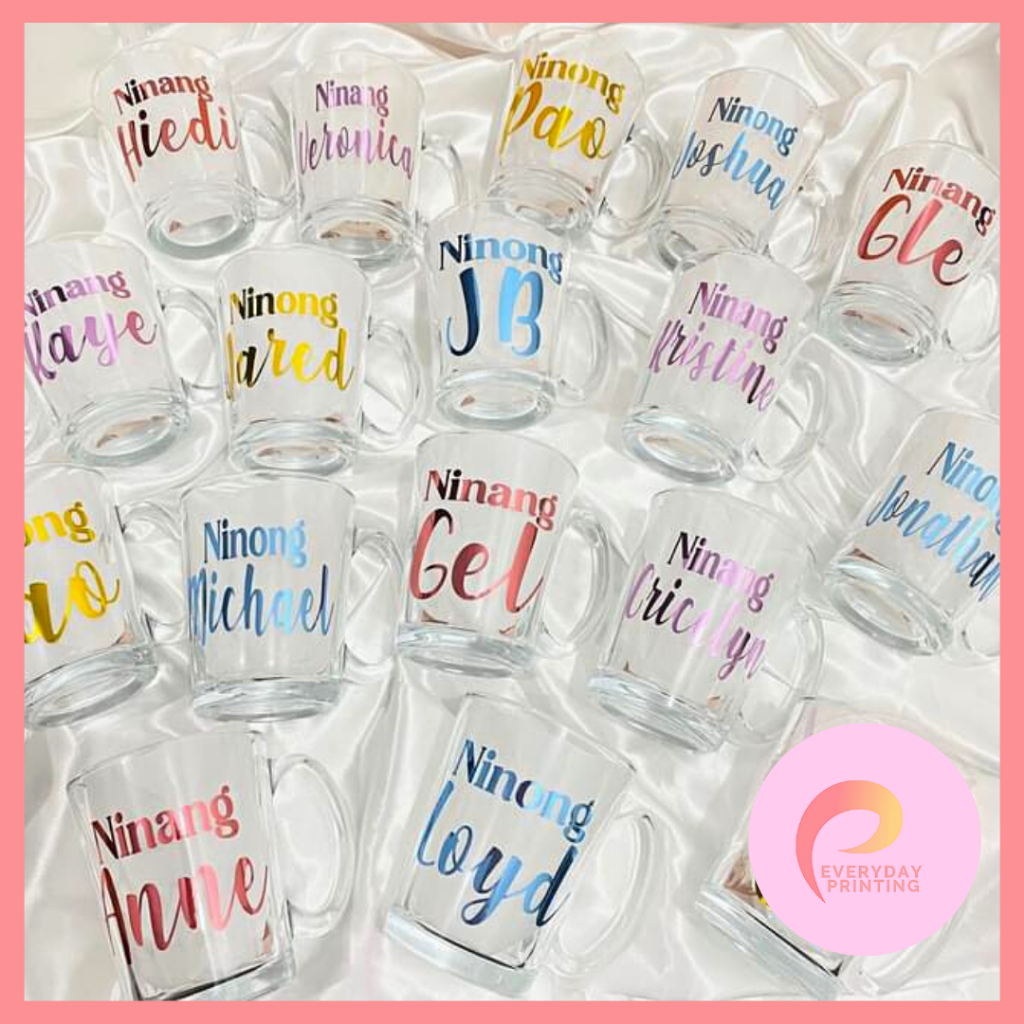 Personalized Clear Glass Mug Wedding/Baptism/Debut Gift Souvenir ...