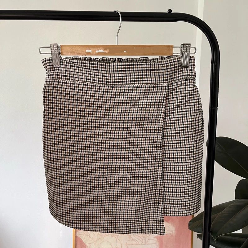 checkered highwaist palda shorts (24-31 waistline) | Shopee Philippines