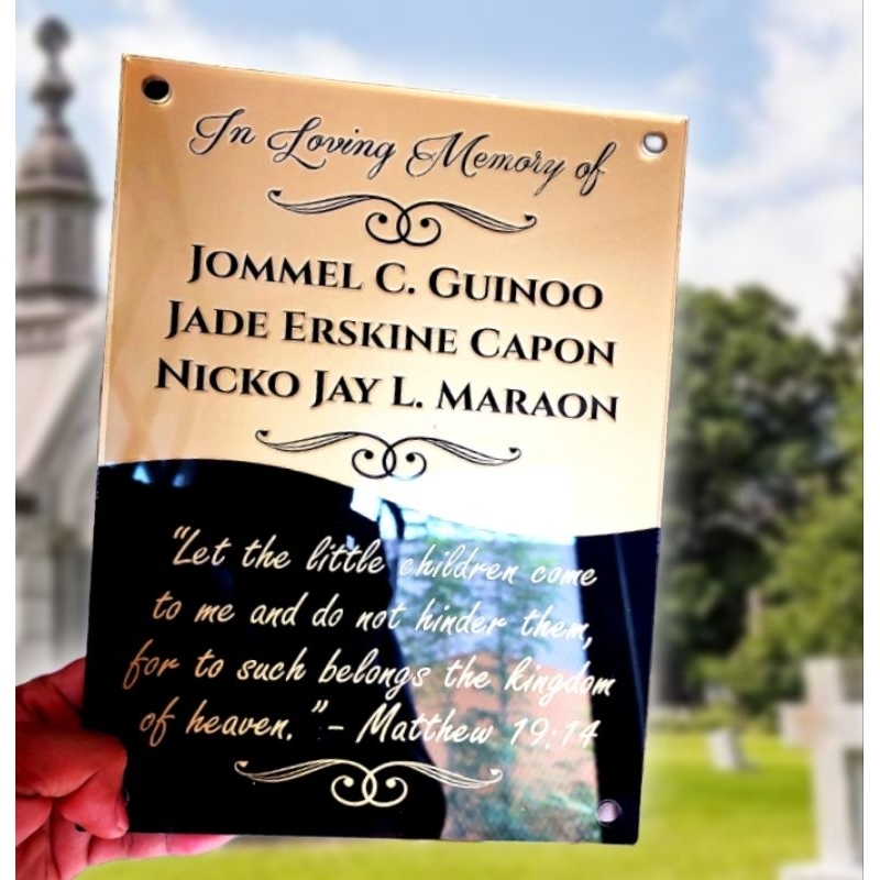 Columbarium Mausoleum Plate Customized Design Signage Frame Portrait ...