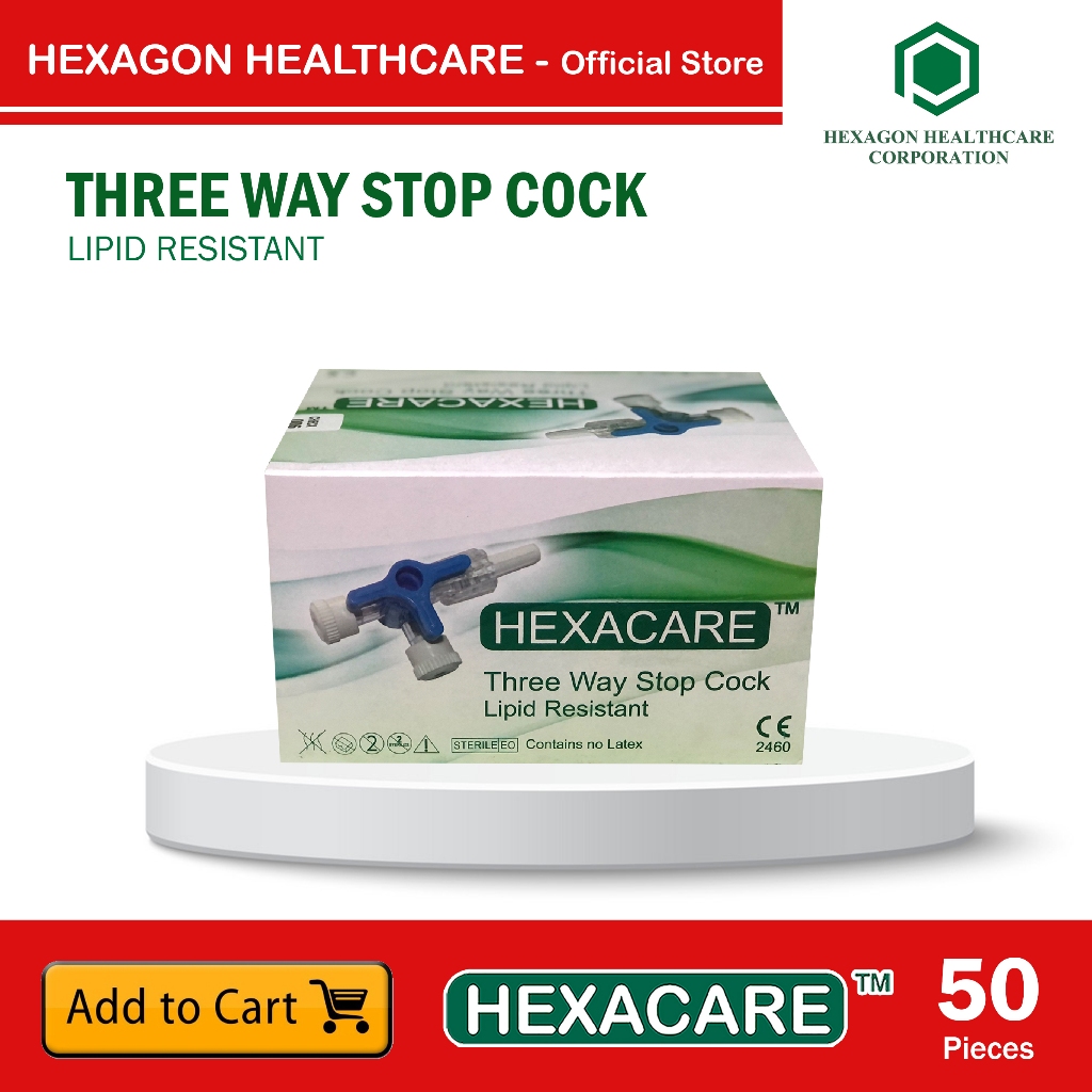 3WS01100S - 3 Way Stopcock (HEXACARE) , sold by box 50's | Shopee ...