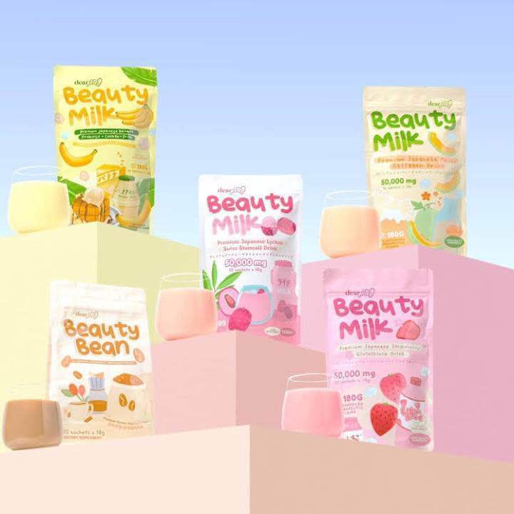 Dear Face Beauty Milk Collagen Drinks Strawberry, Mango & Melon Flavor ...