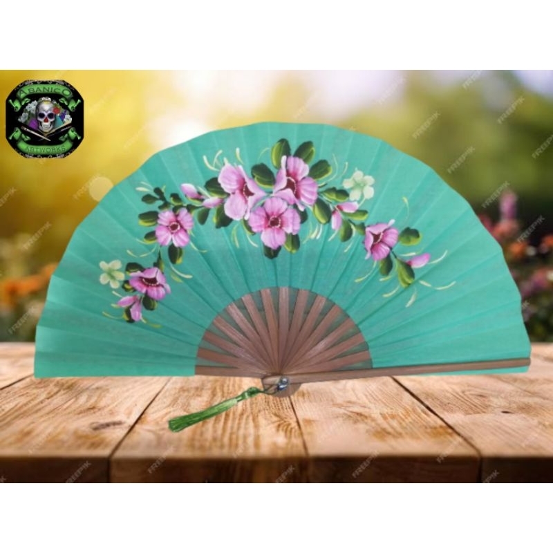 10"x19" hand painted handmade pamaypay ten abanico handfan | Shopee ...