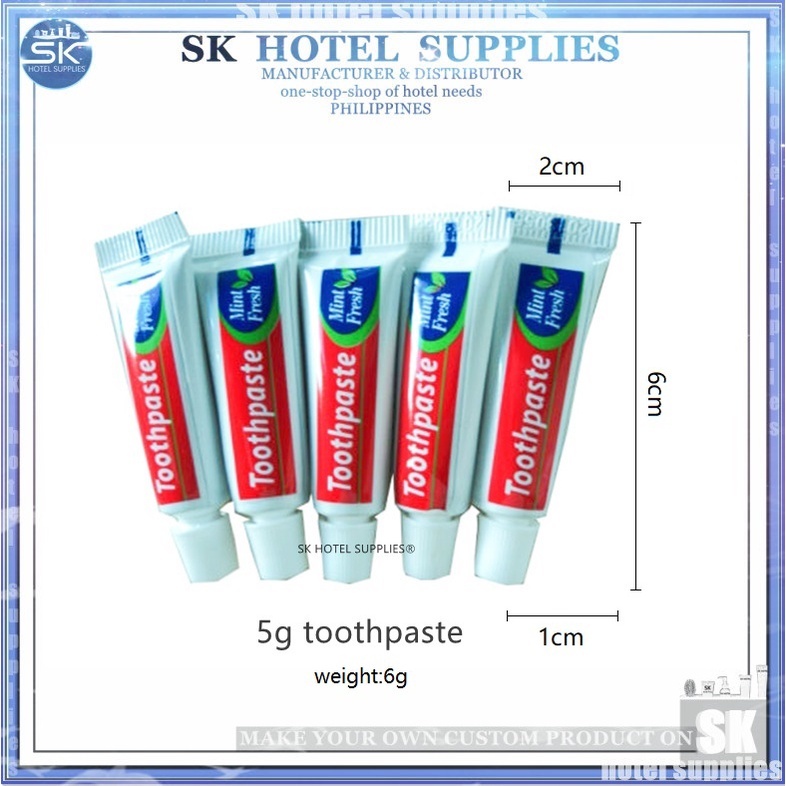 HOTEL TOOTHPASTE TUBE 5 gms - 100 PCS. | Shopee Philippines