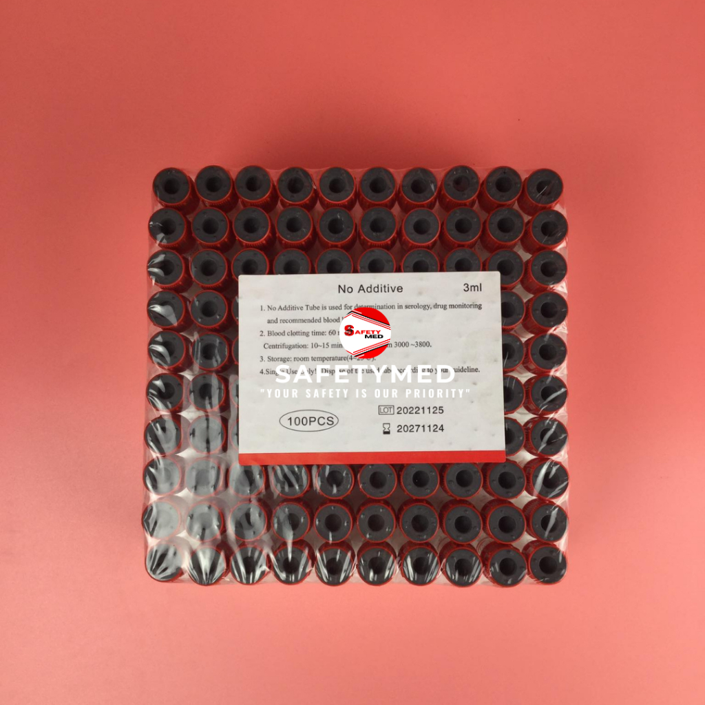 VACUTAINER BLOOD COLLECTION TUBE RED TOP 3ML PER TRAY 100'S | Shopee ...