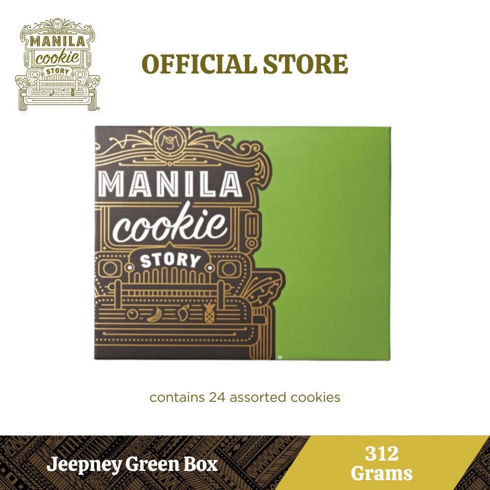 Manila Cookie Story Jeepney (Green) Gift Box Cookies 24 Assorted ...