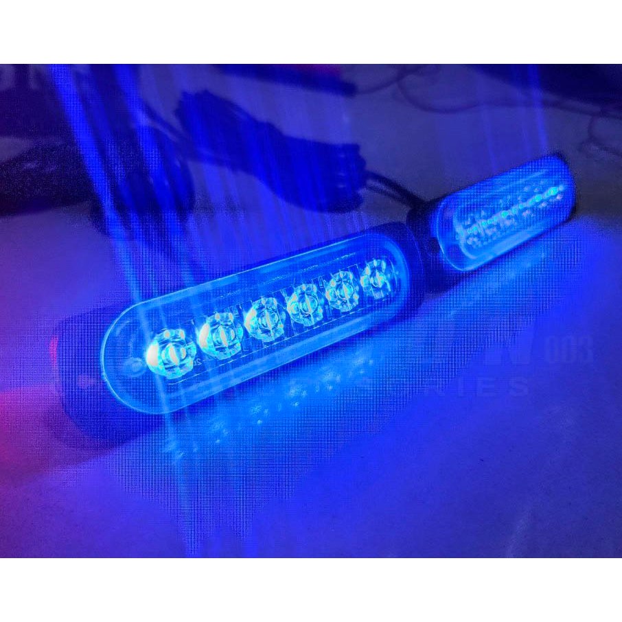 Red and Blue Strobe Vehicle Light Mini Aurora 12V 6x4 (06T) | Shopee ...