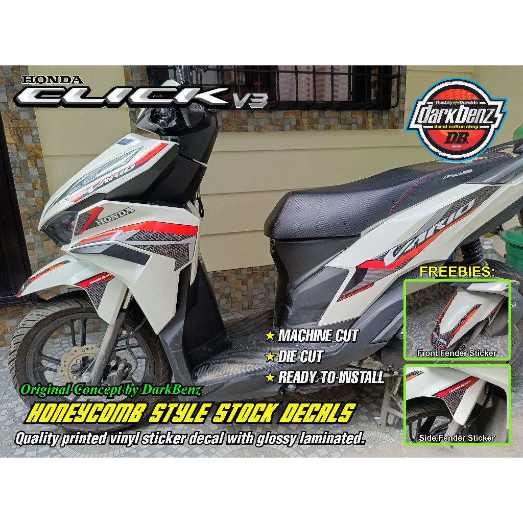 Honda Click Version 3 Vario Stock Sticker Decal Set | custom made by ...